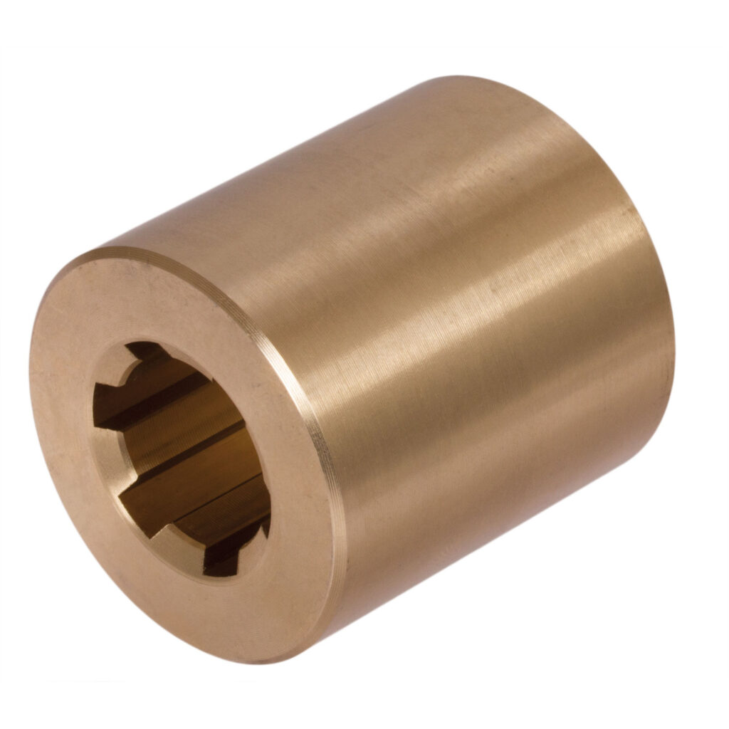 Splined hub DIN ISO 14 KN 18×22 length 50mm diameter 40mm red brass Rg7 ...