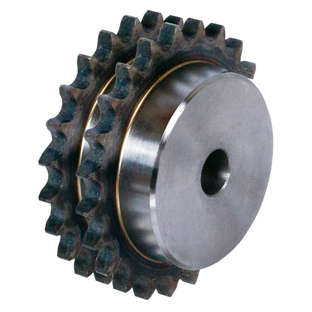 Double-strand sprocket ZRG with hub 12 B-2 3/4×7/16″ 16 teeth material ...