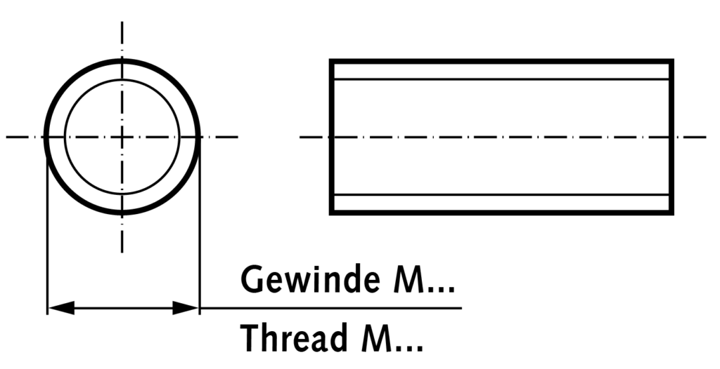 Threaded bar DIN 976-1 A (ex DIN 975) steel 8.8 zinc plated M30 x 3,5 x 1000mm RH marked with ...