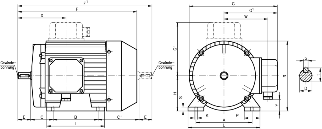 Standard three phase motor SM/I 230/400V 50Hz 3kW ca. 965 rpm size 132 ...