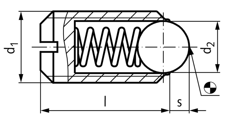 Spring plunger M4 with ball and slot stainless steel 1.4305 PN ...