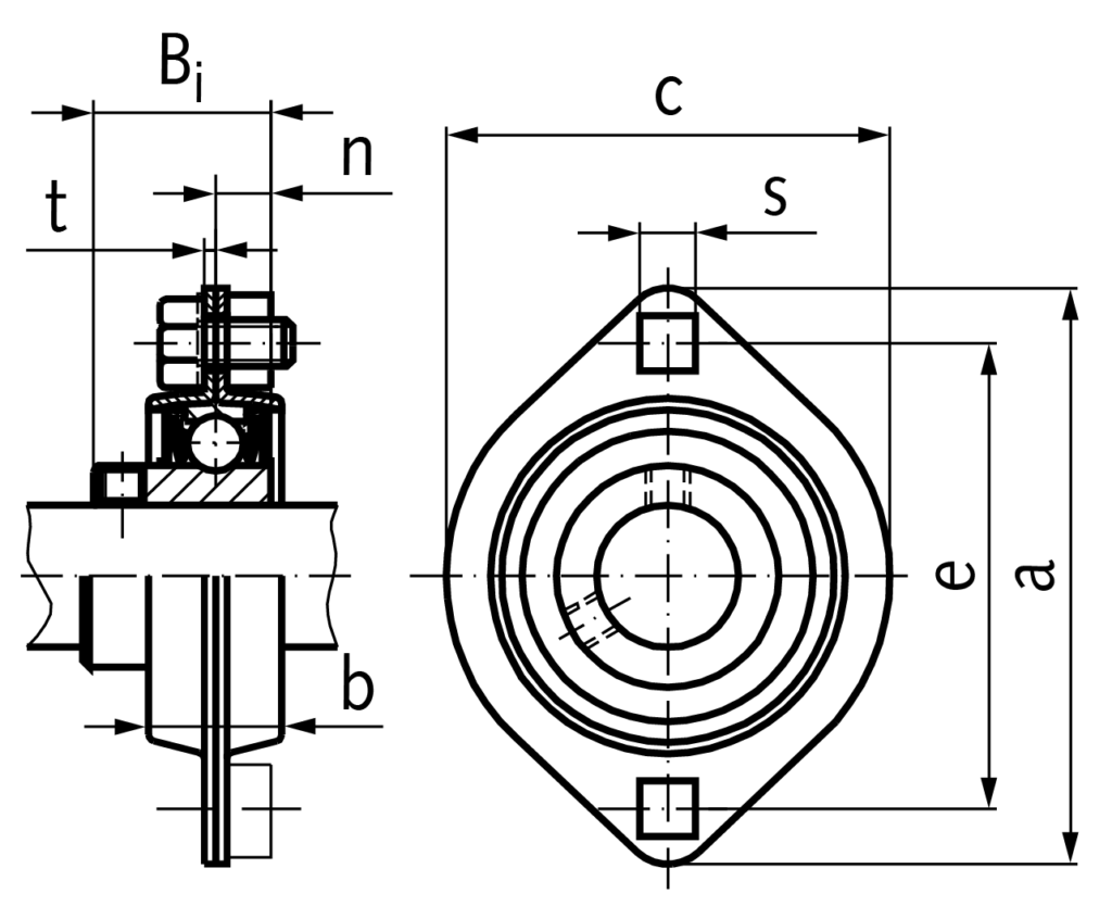 Ball flange bearing BPFL 205 bore 25mm two-part steel sheet, zinc ...