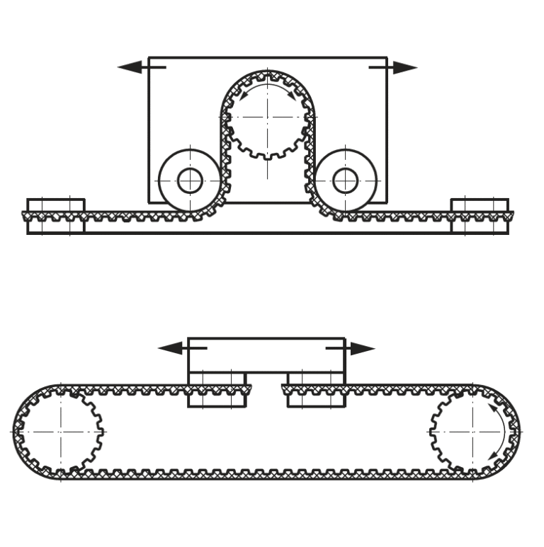 Polyurethane timing belt AT5 width 16mm 16AT5 open length PN: 16670000 ...