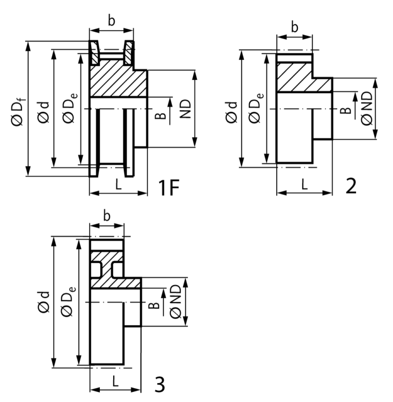 Timing belt pulley XL material aluminium 30 teeth for belt width 037=9 ...