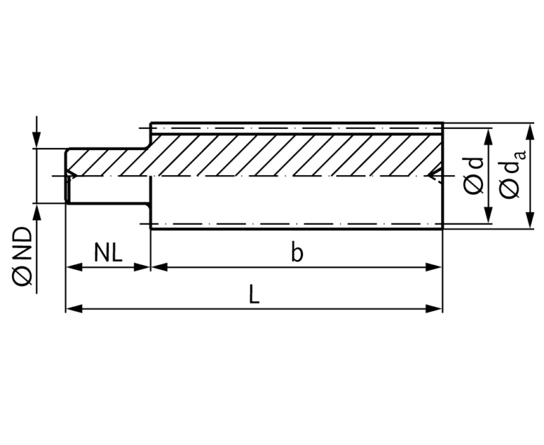 Spur gear shaft made from steel with one-sided hub module 1 18 teeth ...